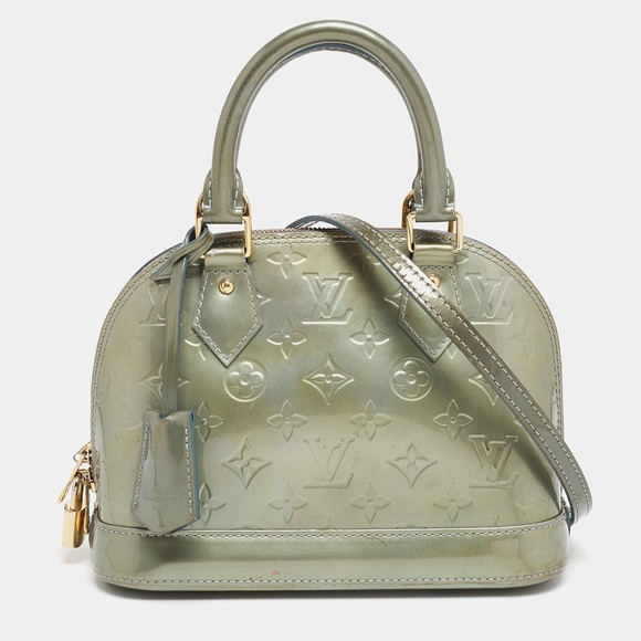 Louis Vuitton | Bags | Louis Vuitton Green Monogram Vernis Alma Bb Bag ...